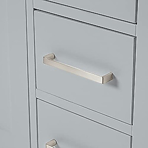 ARIEL 60" Grey Double Bathroom Vanity Base Cabinet, Double Sink Configuration, 4 Soft Closing Doors, 6 Full Extension Dovetail Drawers, Brushed Nickel