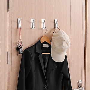 Paoli Heavy Duty Self Adhesive Hooks - Sturdy self Adhesive Hooks for Home, School and Office Easy to fit and Remove （ Black ，Set of 4）