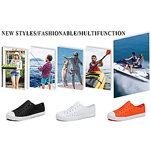 SAGUARO Womens Garden Shoes Mens Lightweight Gardening Clogs Outdoor Non-Slip Beach Shoes Slip-On Sneakers Black