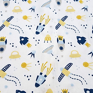 Baby 100% Cotton Sleeping Bag Split Swaddle Wearable Blanket for Boys and Girls, 4 Season, 6-12 Months (Spaceship)