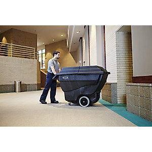 Rubbermaid Commercial Products Mega Brute Mobile Collection Lid, Black Rolling Utility Cart, Compatible with Tilt Trucks