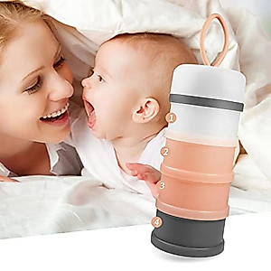 Baby Formula Dispenser on The Go, Portable Formula Container, Non-Spill Stackable BPA Free Baby & Kids Snack Containers - Pink