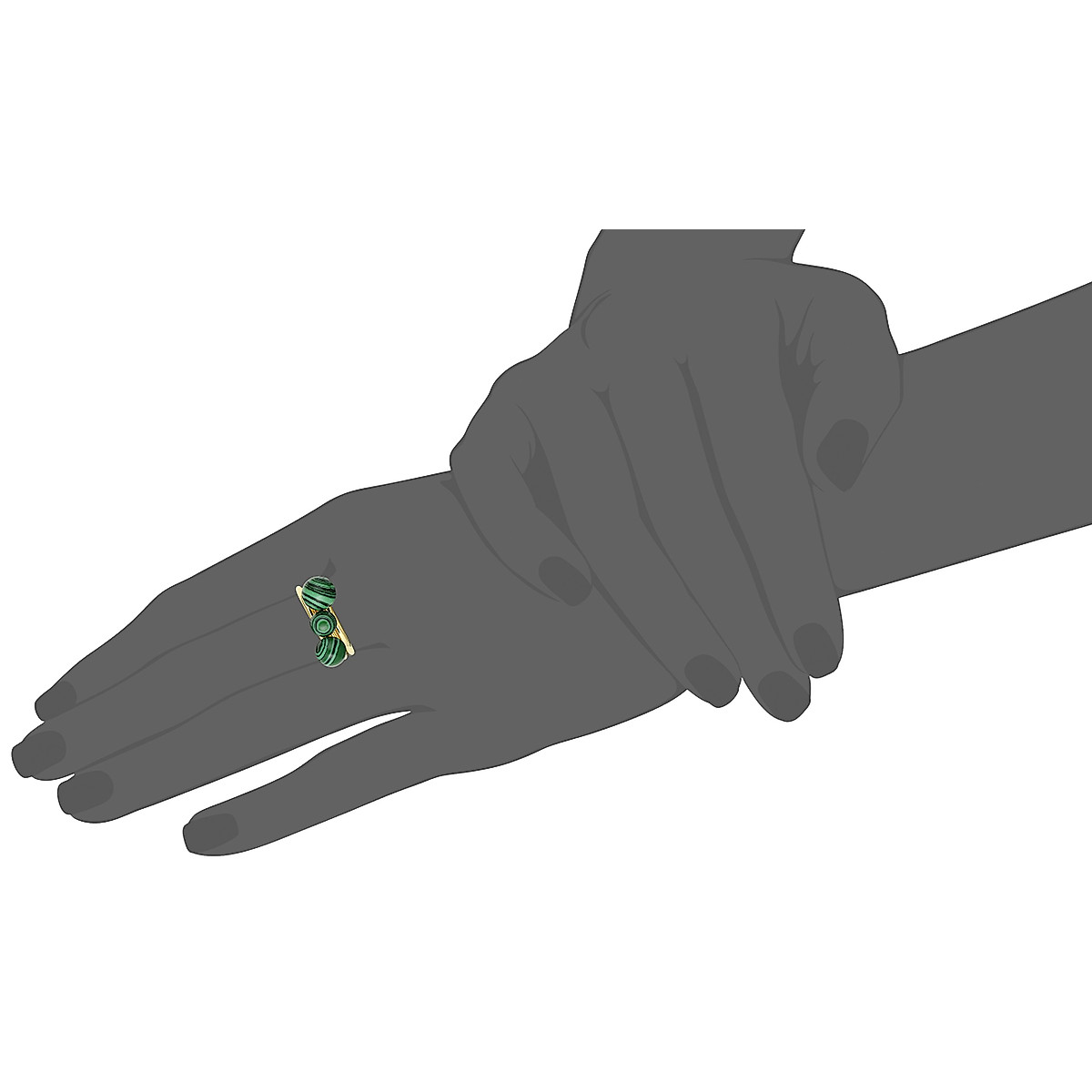 nOir Jewelry Semi Precious Sphere Stackable Ring, Size 7