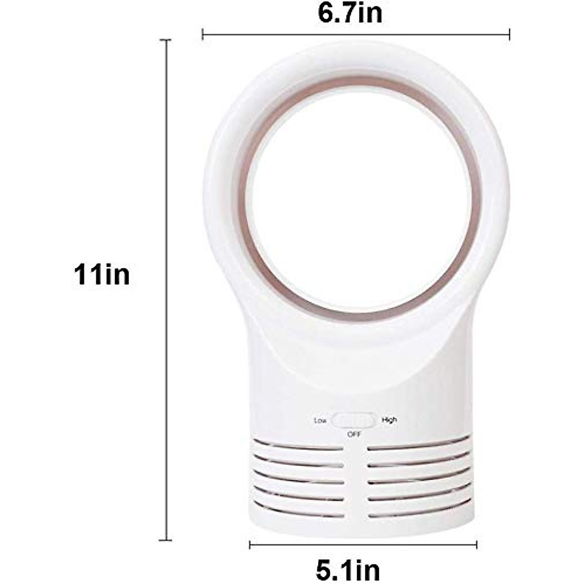 DAYSALER Bladeless Fan, Portable Personal Air Cooler Desktop Air Multiplier Table Cooling Fan, Safe Quiet Table Fan Portable Durable Lightweight for Home Bedroom Baby-Room Office Outdoor