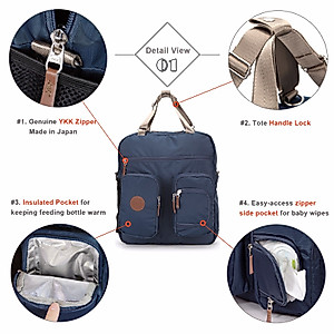 Baby Diaper Bags Backpack Designer for Dads Mom Twins Multi-function Large Tote (Dark Navy)
