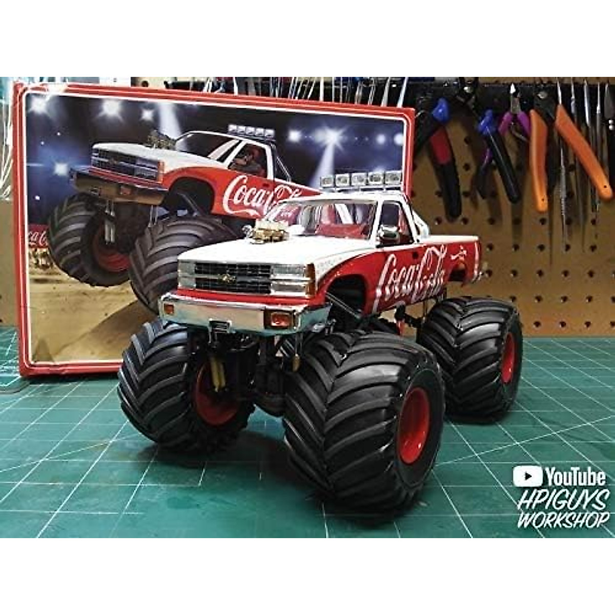 AMT Skill 2 Model Kit Chevrolet Silverado Monster Truck Coca-Cola 1/25 Scale Model