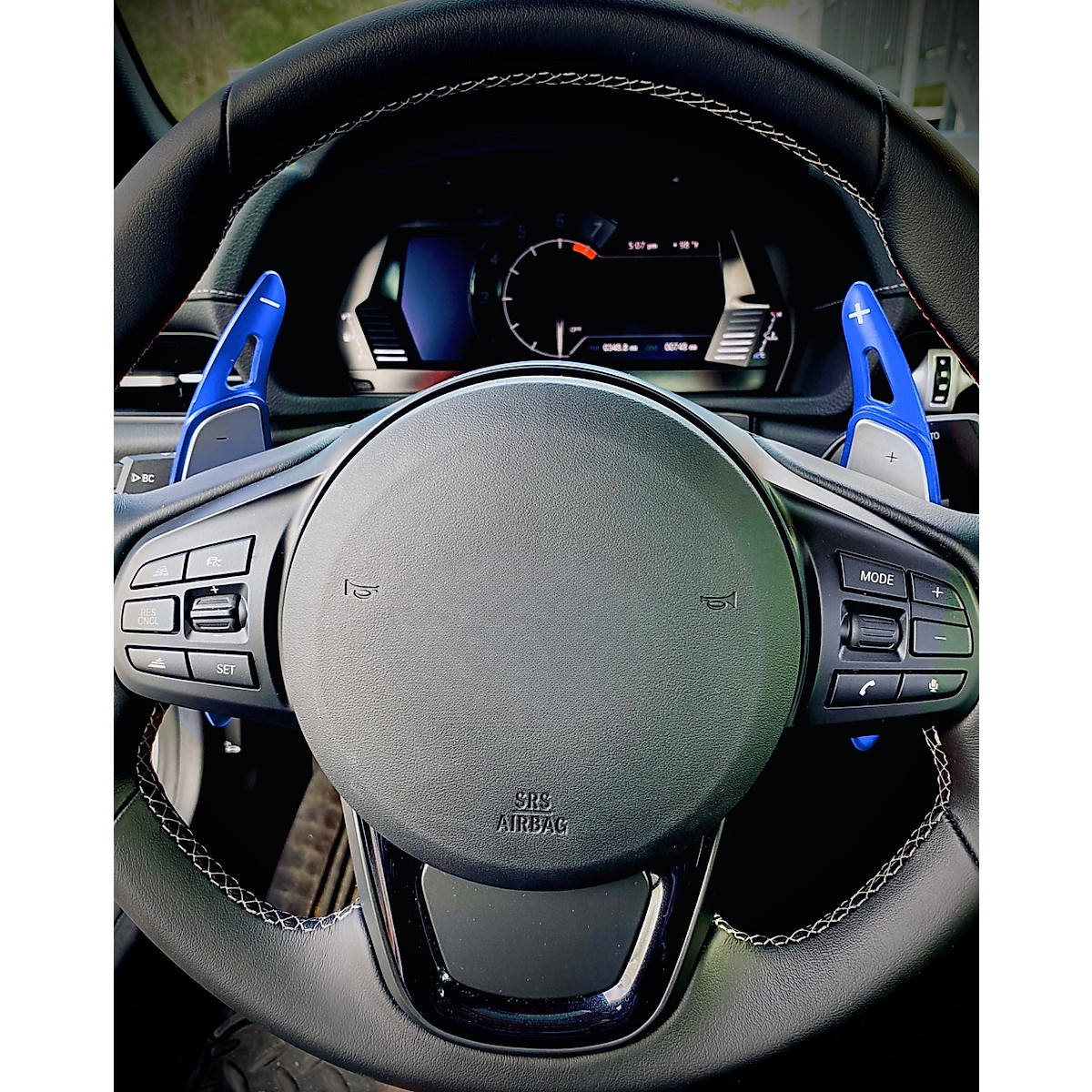 iJDMTOY Sports Blue CNC Billet Aluminum Large Paddle Extensions Compatible with Toyota 2020-up Supra GR