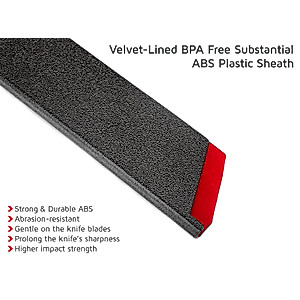 WELLSTAR Knife Edge Guards Set, 2 Piece 14 Inch Universal Blade Covers, BPA Free ABS Protective Long Blade Sheaths, Non-Scratch Felt Lining Brisket Knives Covers (Knives not included)