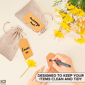 Small Burlap Bags with Drawstring - 24 Pcs Muslin Bags Natural Burlap Bags - Reusable Burlap Gift Bags with Drawstring Jewelry Burlap Sack Medium - Burlap and Lace Wedding Favor Bags for Parties