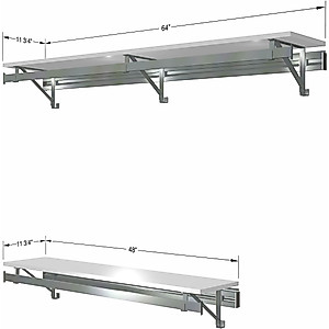 Arrange A Space RCMBY Elite 64" Top and Bottom Shelf Rod kit with Long Hang White Closet System, 69x13x6 inch