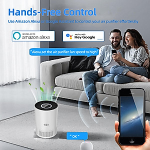 Air Purifiers for Bedroom with Wifi Alexa APP Control Timer/Air Purifier Cleaner W PM 2.5 Air Quality Light, Smart Air Purifier for Home Large Room up to 1200 Ft², H13 True HEPA for Pets