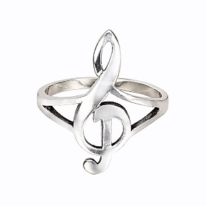 CloseoutWarehouse 925 Sterling Silver Soul Harmony Music Note Ring Size 11