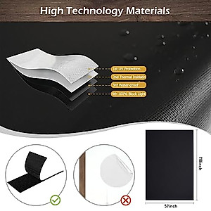 Fasnd Portable Blackout Shades (118" x 57") Travel Blackout Curtains, 100% Blackout Material Temporary Curtains Blackout Blinds for Baby Nursery, Bedroom, Touring car, Apartment or Travel Use