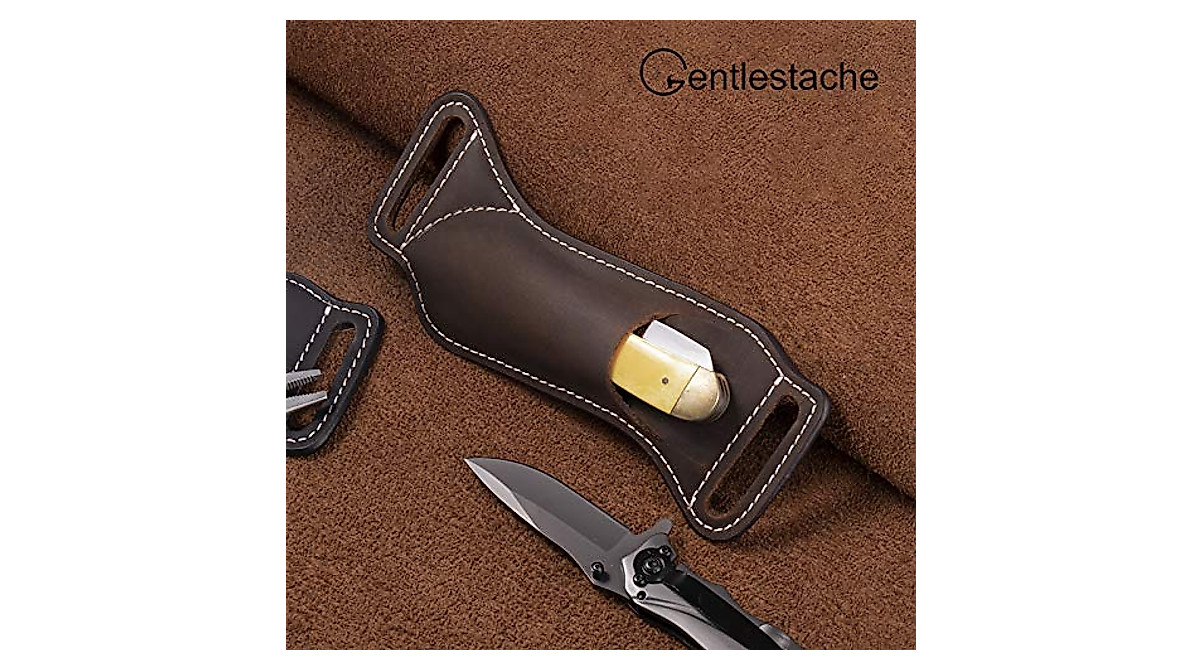 Gentlestache Leather Knife Sheath - EDC Pocket Holder