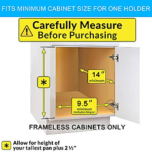 Pull Out Pots and Pans Organizer for Cabinet - Sliding Lid Holder and Pan Rack in Kitchen, Cabinet Pull Out Shelves, Slide Out Cabinet Organizer, Pot Lid, Bakeware and Pan Organizer, Set of 2 Packs