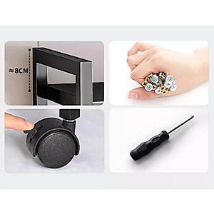 PALE Floor Standing Organizer, Kitchen Storage Rack, 4 Tier Trolley for Kitchen, Bedroom, Living Room and Balcony, Black