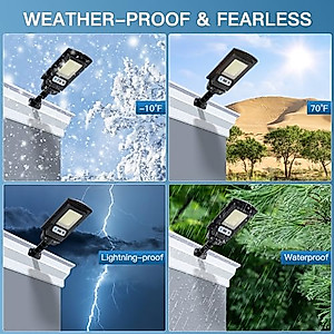 WYWNA Solar Outdoor Lights Motion Sensor - 150W LED Solar Street Lights Outdoor Waterproof Dusk to Dawn Solar Powered Security Lighting for Shed Yard Pathway Path Gutter Patio Fence (4 Pack)