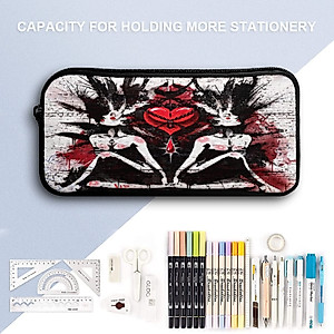 Graffiti on A Brick Wall Two Women Pencil Case Pencil Pouch Coin Pouch Cosmetic Bag Office Stationery Organizer