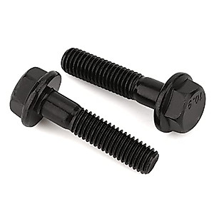 M6 x 25mm Flange Hex Bolts Flanged Screws, Grade 10.9 Alloy Steel, Black Oxide, Fully Threaded, 25 PCS