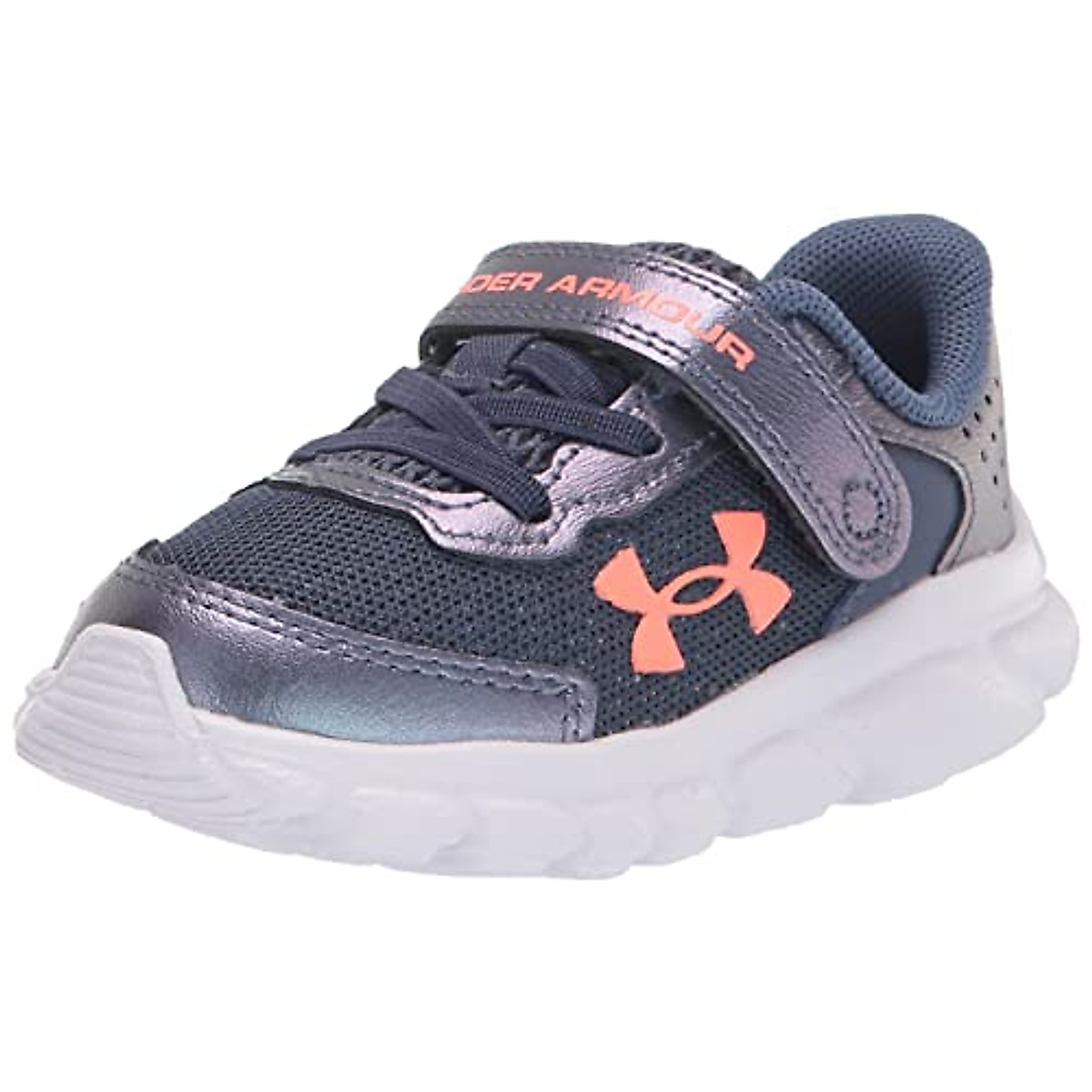 Under Armour Girls' Infant Assert 9 Pearl, Utility Blue/Electric Tangerine, 9K Medium US