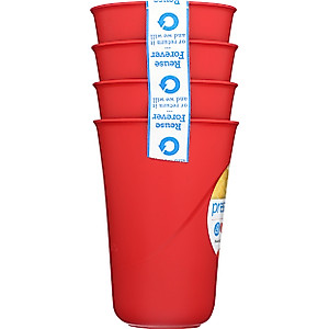 Preserve Everyday 16 Ounce Cups, Set of 4, Pepper Red