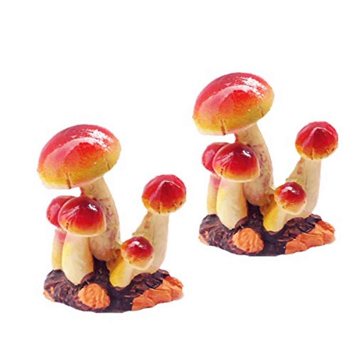 MUAMAX 2 Packs Fairy Garden Mushroom Small Figurines Miniature Garden Mushrooms Fairy Garden Mushrooms Small Little Tiny Mushroom Ornaments Micro Mushroom Figurines Plants Bonsai Craft Decor
