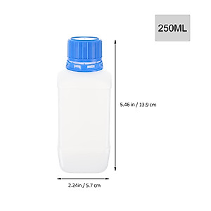 ULTECHNOVO 10 Pcs Reagent Plastic Bottle Laboratory Chemical Reagent Bottles Sample Sealing Square Bottle Sample Storage Square Bottle Container with Lid Liquid Bottle White Wide Mouth