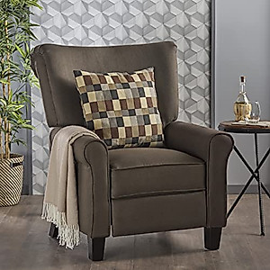 GDFStudio Thelma Traditional Fabric Recliner (Coffee)