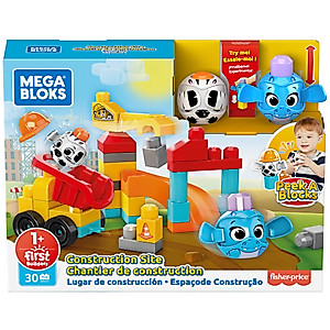 Mega Bloks Peek A Blocks Construction Site, Building Toys for Toddlers (30 Pieces)