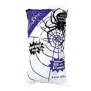 Amscan Stretchable Polyester Spider Web Halloween Trick or Treat Big Pack Party Decoration (1 Piece), 240g, White