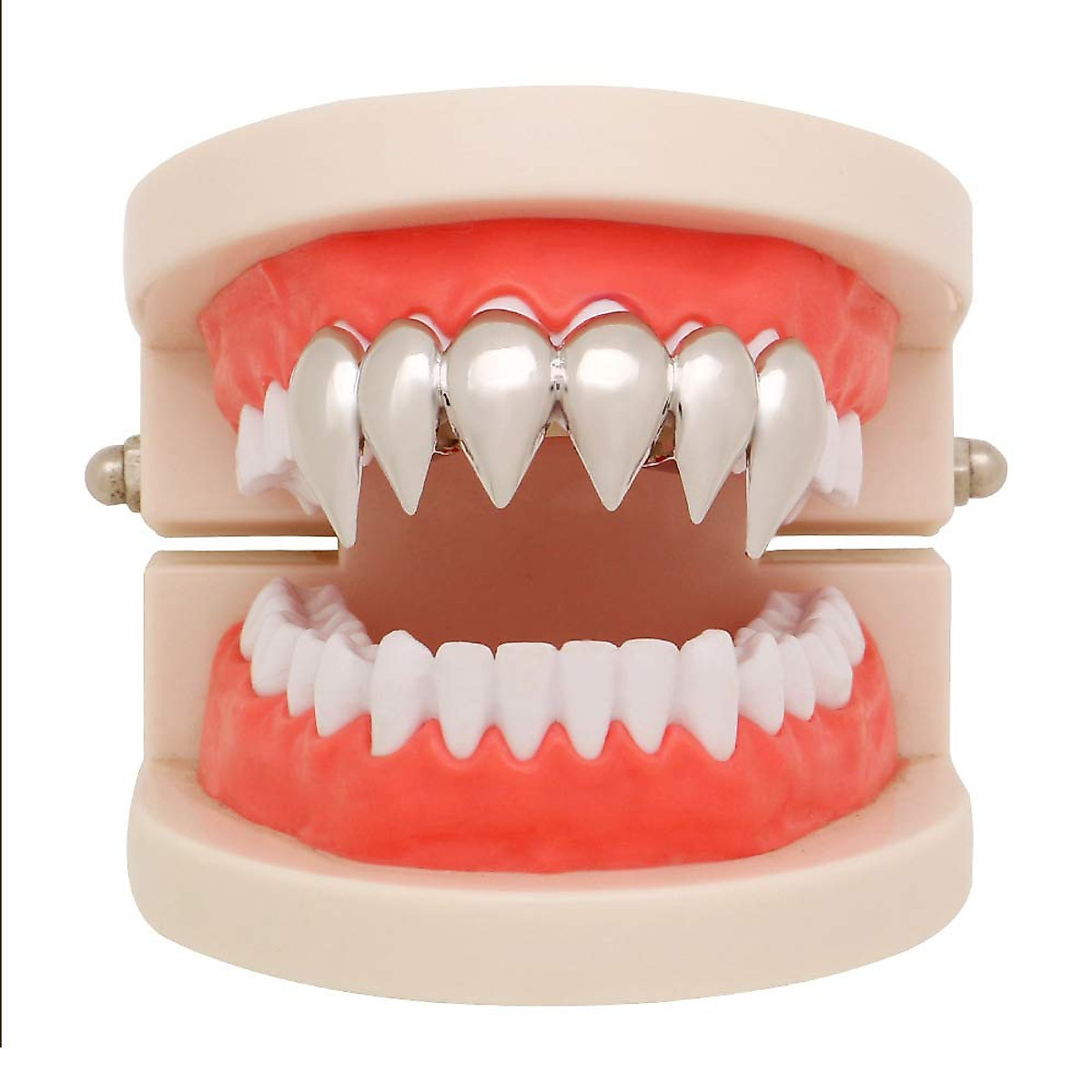 18K Gold Silver Plated Hip Hop Top Vampire Fangs Teeth Grillz