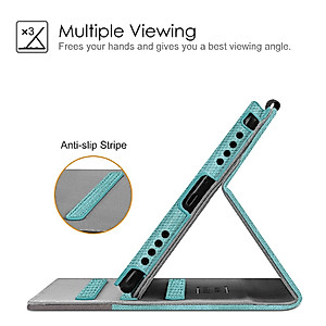 Fintie Case for Samsung Galaxy Tab A 8.0 2019 Without S Pen Model (SM-T290 Wi-Fi, SM-T295 LTE), [Corner Protection] Multi-Angle Viewing Stand Cover with Pocket, Turquoise/Brown