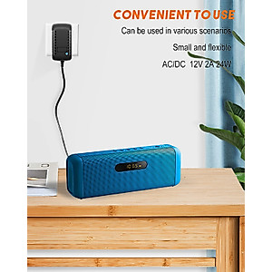 12 Volt 2A Power Adapter Supply12Volt 2000mA Universal AC Adapter AC 100-240V to DC 12V Power Supply Transformer Charger 2.5mm X 5.5mm Wall Plug for DC12V CCTV Camera LED Strip Light