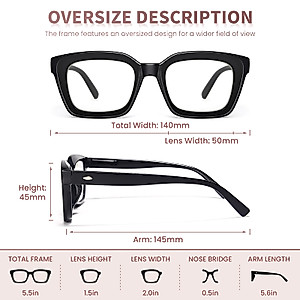 miyya Fashion Reading Glasses for Women,Oprah Style Oversized Blue Light Readers Prescription Eyeglasses 6 pack 1.5