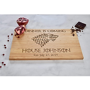 Dinner Is Coming - GOT - Custom Engraved Cutting Board - Personalized - Wedding - Engagement - Gift - Anniversary