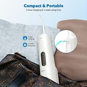 Water Flosser for Teeth, 360ML Portable Dental Oral Irrigator for Teeth with 4 Modes, 4 Multifunction Jet Tips, IPX7 Waterproof, Suitable for Taking Care of Your Oral Hygiene at Home and Traveling