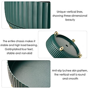 2 Pack Lazy Susan Rotating Storage Organizer Turntable Spice Holder for Kitchen Pantry Cabinet Dining Table Fridge Countertop Dresser, Spinning Food Container for Condiment, 9 Inch + 11 Inch, Cyan