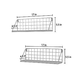 Coral Flower 2-Pack Floating Shelves Wall-Mounted Rustic Space-Saving & Decorative Wood Shelving Set for Living Room Office Bedroom，Rustic Brown 1
