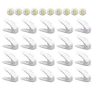 CWBEATS Shoe Slot Organizer - 20 Pieces Double Deck Shoe Rack Design - 4 Adjustable Heights - Complete with Sneaker Balls