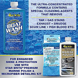 STAR BRITE Concentrated Boat Wash - Biodegradable, Phosphate-Free, Heavy-Duty Boat Soap for All Marine Surfaces - 1 Gallon (080400N)