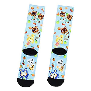 Bioworld Animal Crossing Men's Allover Character Sublimated Adult Crew Socks 1 Pair