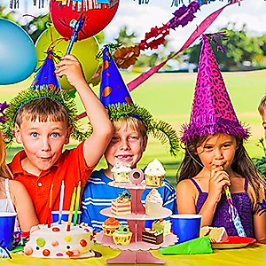 Cupcake Stand,3 Set of 3-Tier Dessert Plates Mini Cakes Fruit Candy Display Tower Cookie Tray Rack Candy Buffet Holder Cake Stand Cardboard Cupcake Stand Tiered Serving Stand (Pink)