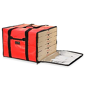 New Star Foodservice 50134 Insulated Pizza Delivery Bag, 20" by 19" by 13", Red