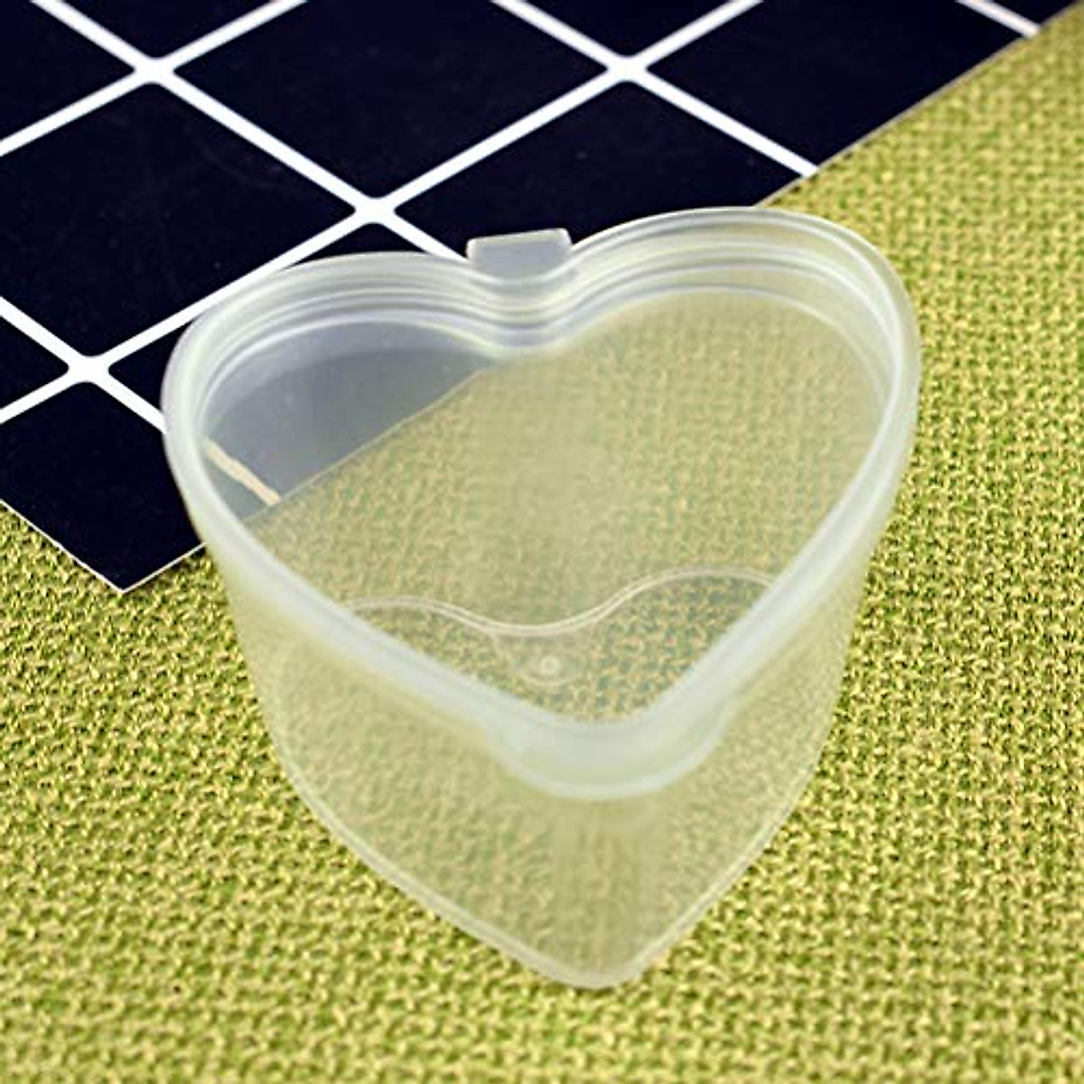 Sewroro Heart Shaped Storage Containers: 25PCS Transparent Plastic Boxes Heart Shaped Leakproof Containers with Lids for Liquid Foam Ball Soft Clay Snack Valentines Day Favor