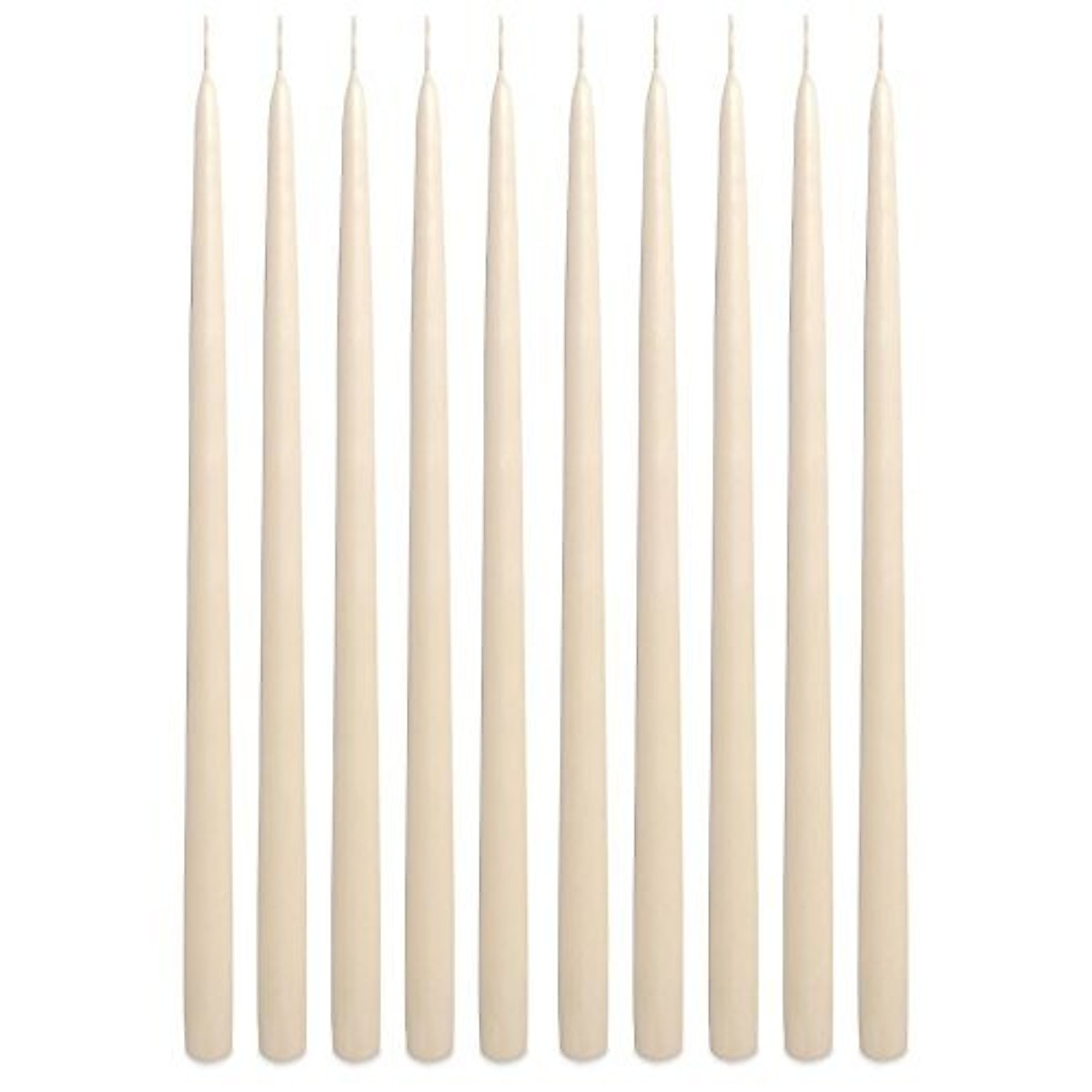 Ivory Taper Candles 15 Inch Extra Tall Unscented Premium Quality Dripless Smokeless Hand-Dipped Made in USA