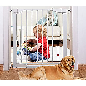 4Pcs Universal Baby Gate Threaded Spindle Rod, M8 (8mm) Replacement Bolt Part for Baby & Pet Pressure Mounted Safety Gates, Extra Long Baby Tension Gate Extender (White)