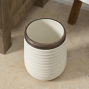 QL DESIGN Modern Style Hight Quality Polyresin Wastebasket, Garbage Receptacle Bin for Bathrooms, Powder Rooms, Kitchens, Home Offices