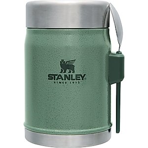 Stanley Classic Vacuum Food Jar, 0.1 gal (0.41 L), Green, Recycled Stainless Steel, Hot and Cold Insulated, Lunch Jar, Soup Jar, Bento Box, Dishwasher Safe