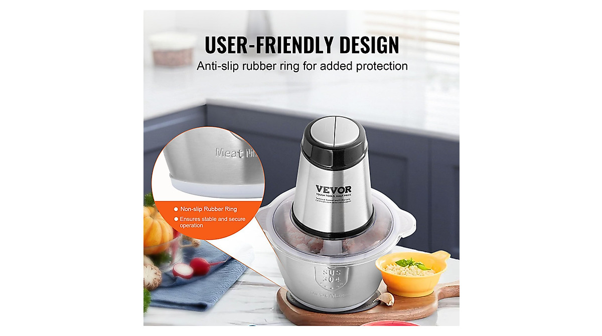 VEVOR 400W Electric Food Processor & Meat Chopper - 8 Cup