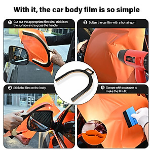 FOSHIO Mirror Wrap Tool Wood 15inch U-Sharp Bumper Car Vinyl Wrap Application Tools Window Tint Kit